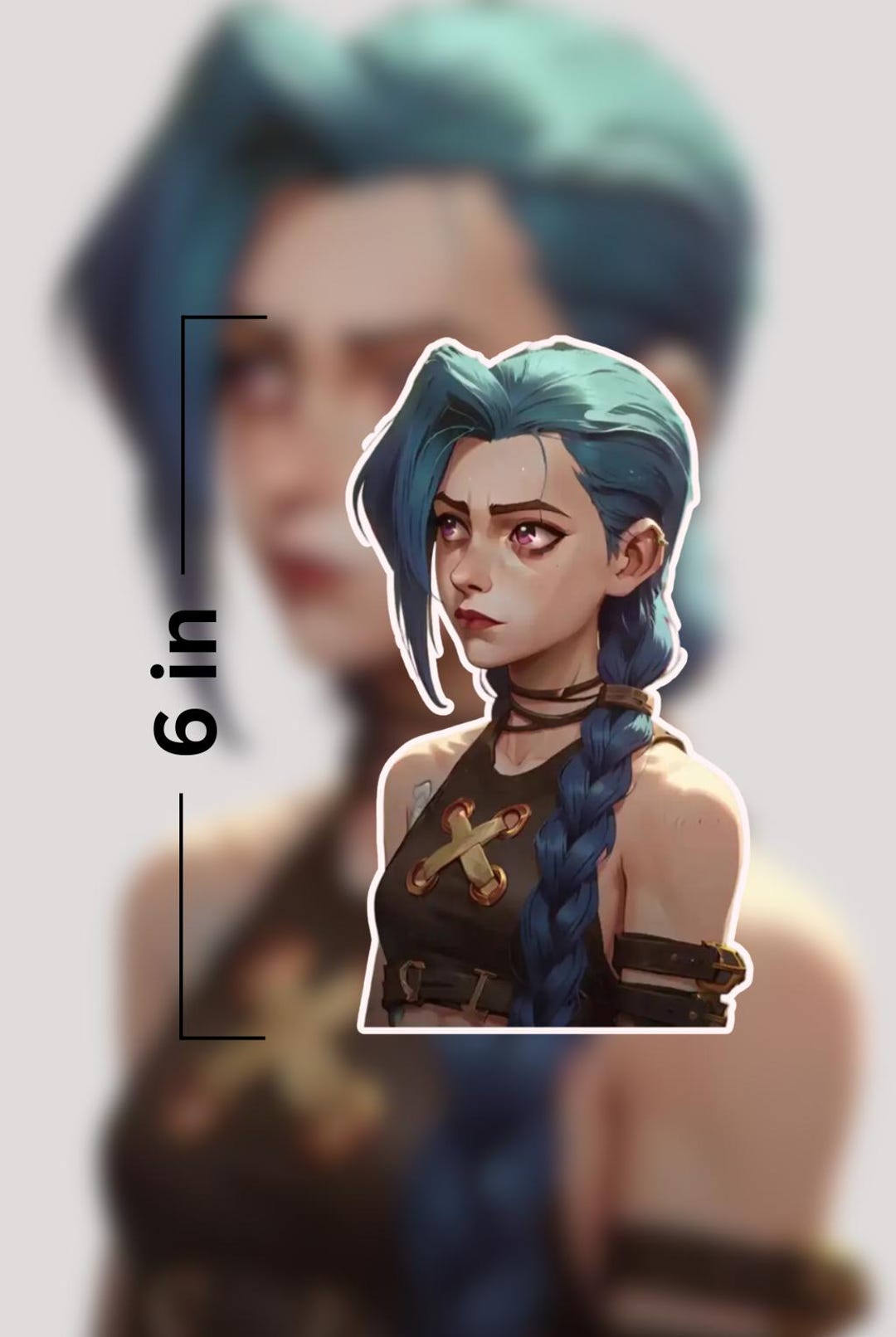 Jinx League of Legends Arcane Waifu Weatherproof Anime Sticker 6 Car ...