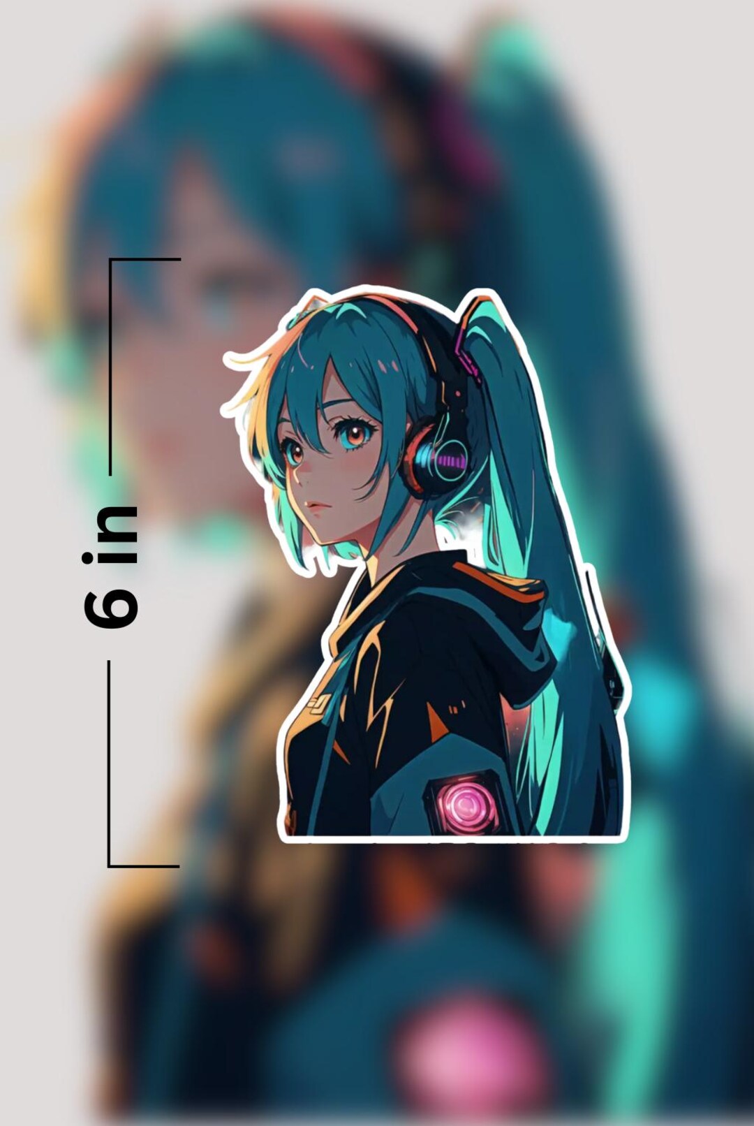 Hatsune Miku Waifu Weatherproof Anime Sticker 6 Car Decal - Etsy