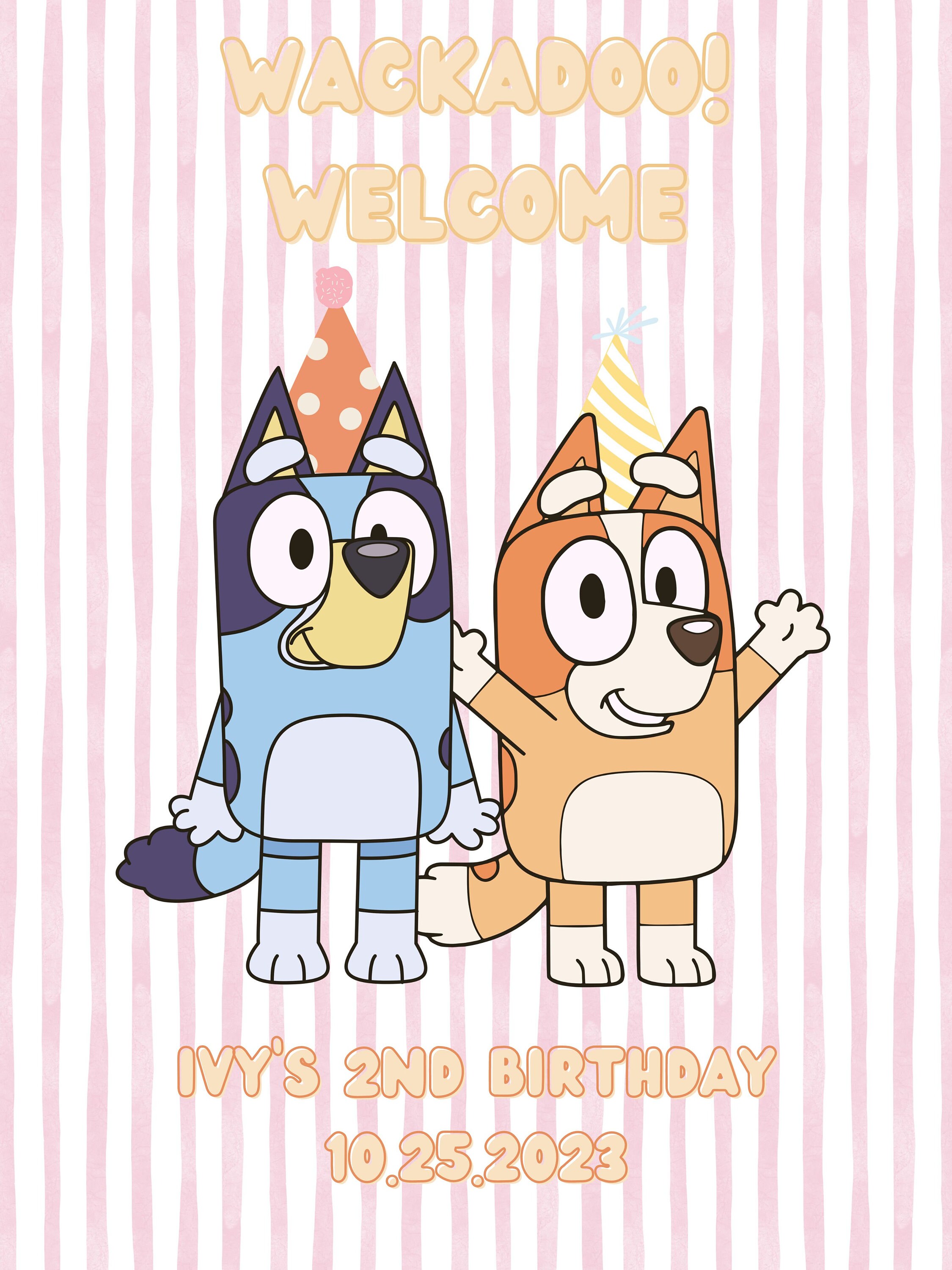 Bluey Welcome Sign Canva Template Bluey Birthday Party - Etsy Canada