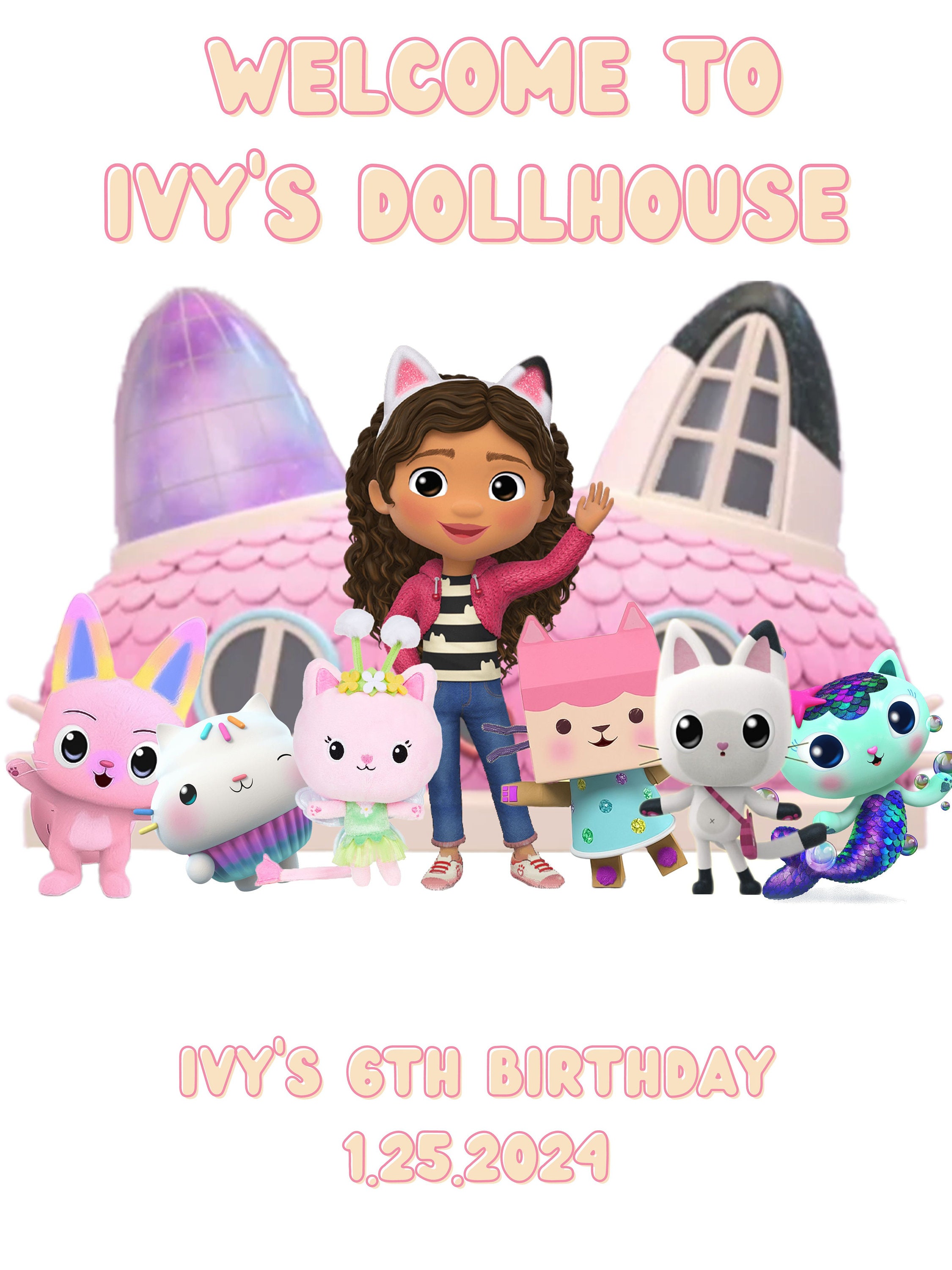 Gabby's Dollhouse Welcome Party Poster Dollhouse Party - Etsy