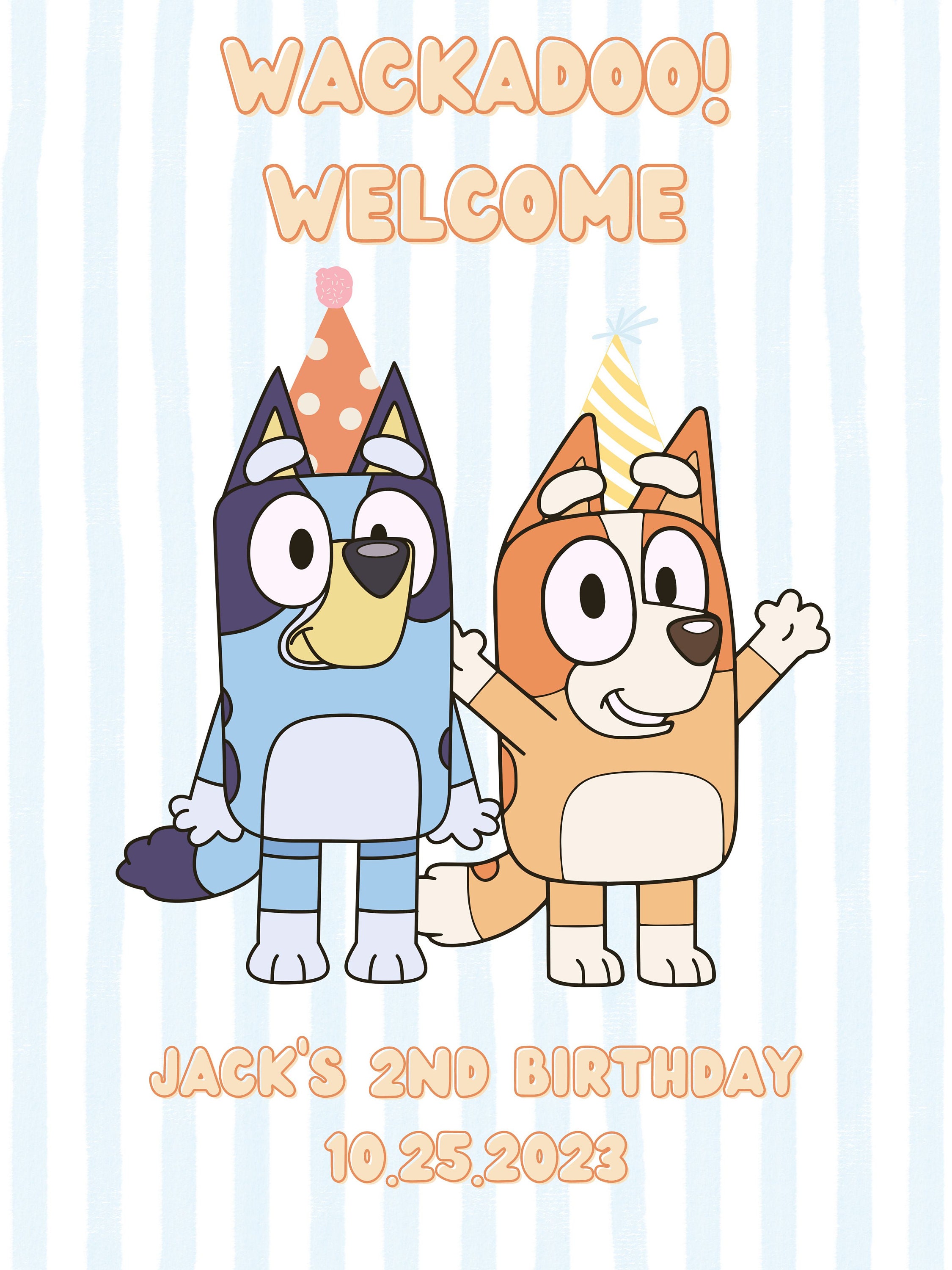 Bluey Welcome Sign Canva Template Bluey Birthday Party - Etsy