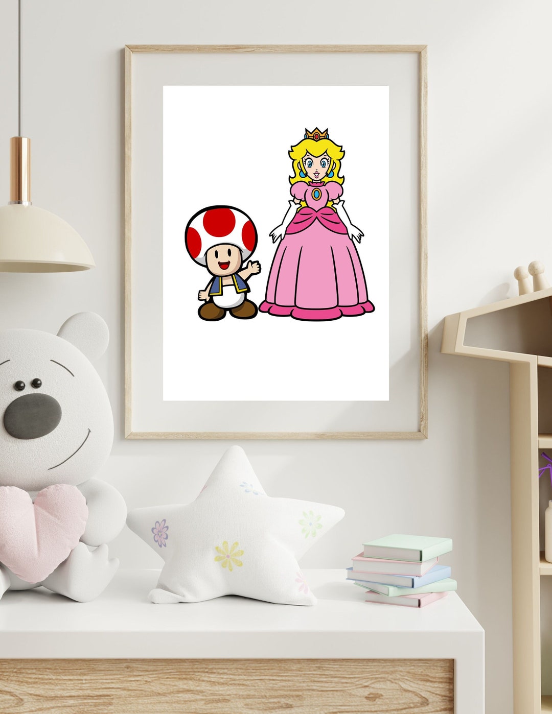 Princess Peach Wall Print Canva Template Super Mario Wall - Etsy