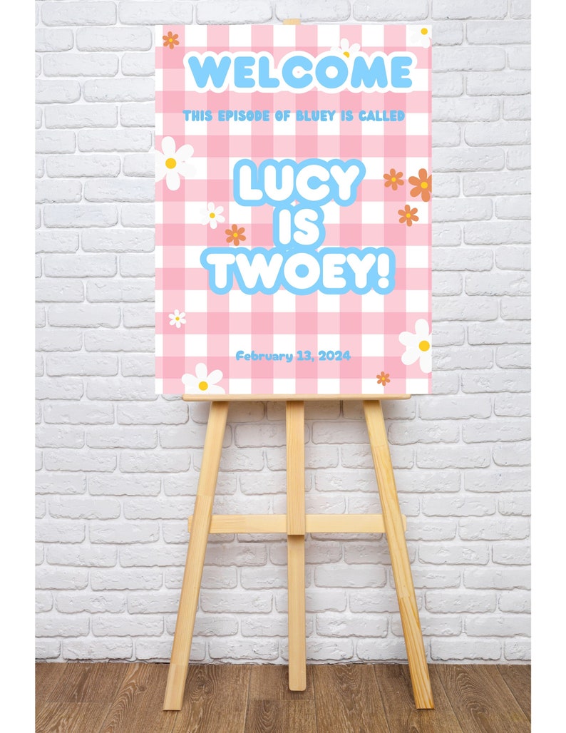 Bluey Welcome Sign Canva Template Bluey Birthday Party Welcome Sign ...