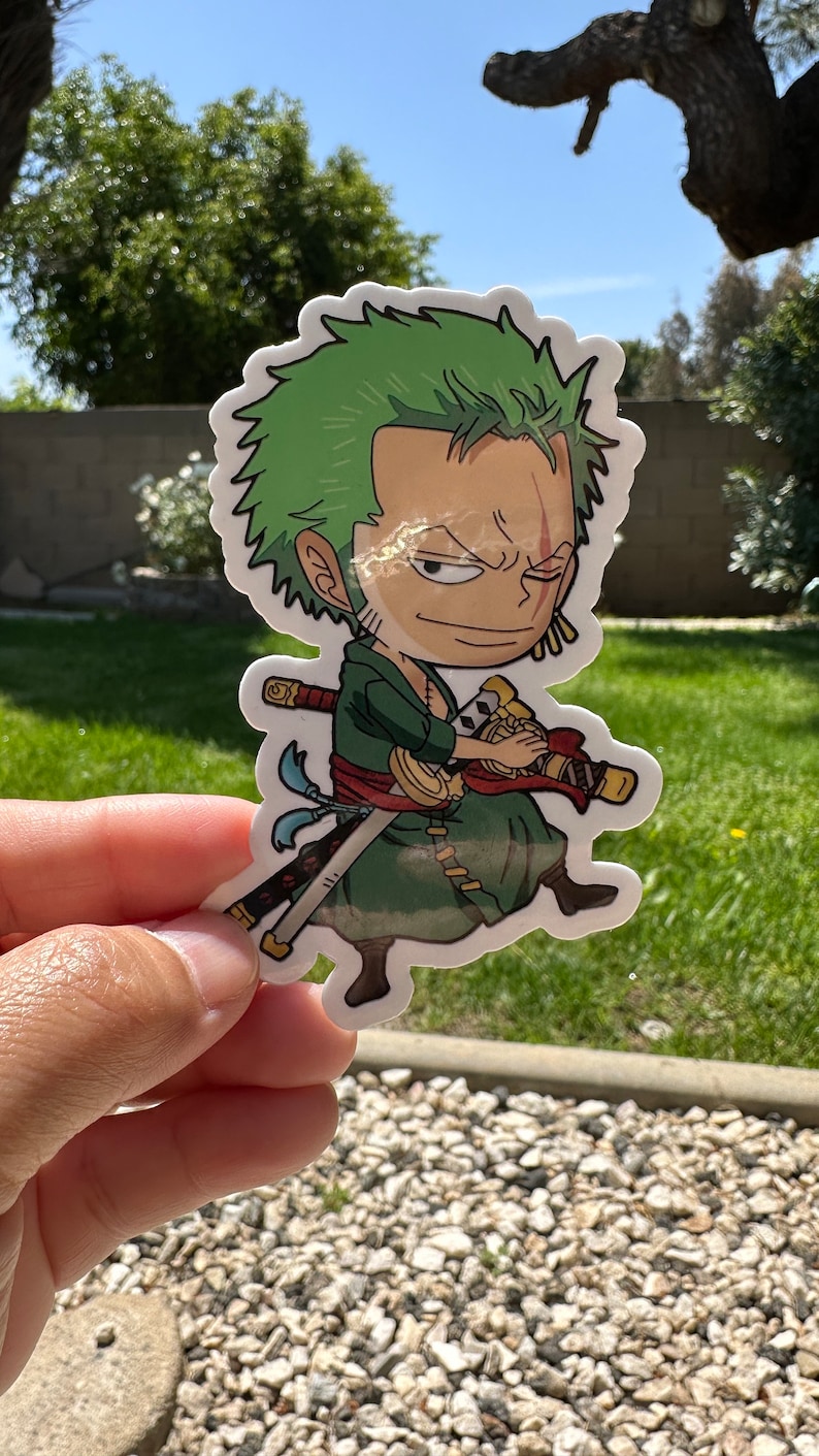 Roronoa Zoro Anime Art One Piece Sticker Glossy/holographic Water ...