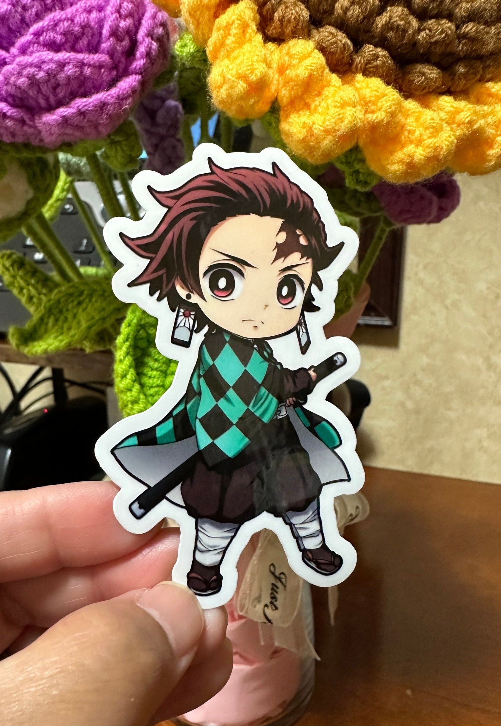 Tanjiro Anime Art-demon Slayer Sticker Glossy/holographic Water ...