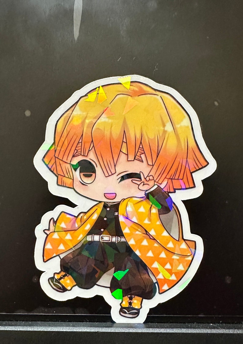 Zenitsu Agatsuma Anime Art-demon Slayer Sticker Glossy/holographic ...