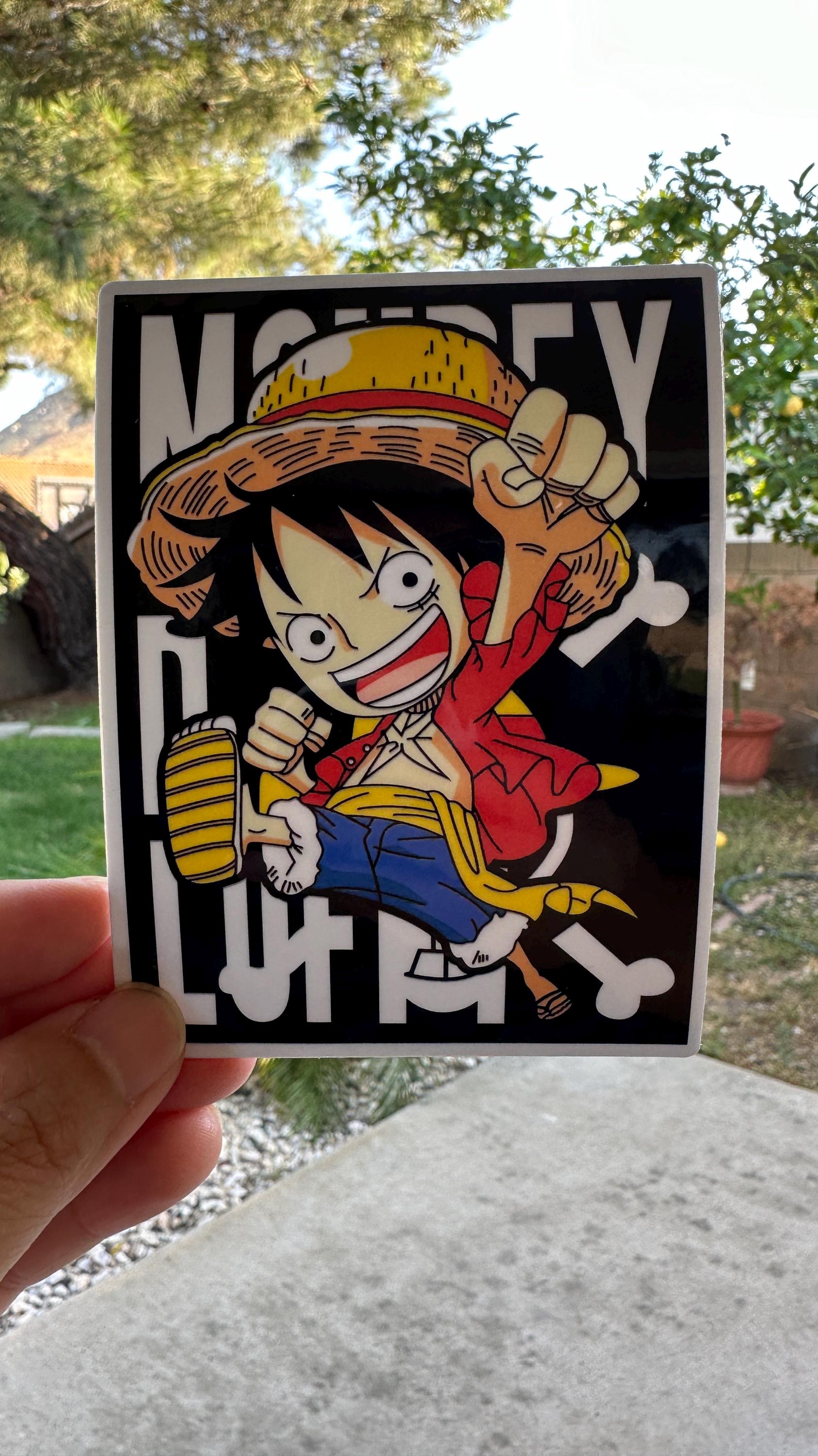 Monkey D Luffy Anime Art One Piece Sticker Glossy/holographic Water ...
