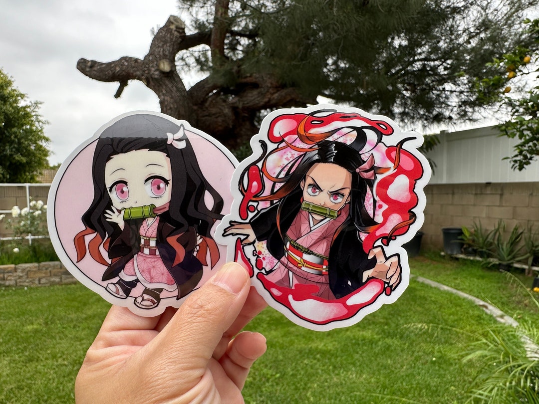Nezuko Bamboo Girl Anime Art Demon Slayer Sticker Glossy/holographic ...