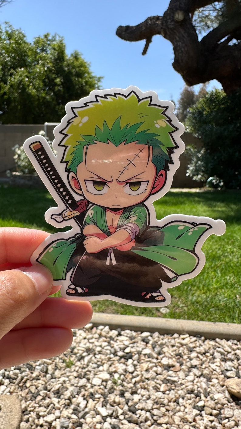 Roronoa Zoro Anime Art One Piece Sticker Glossy/holographic Water ...
