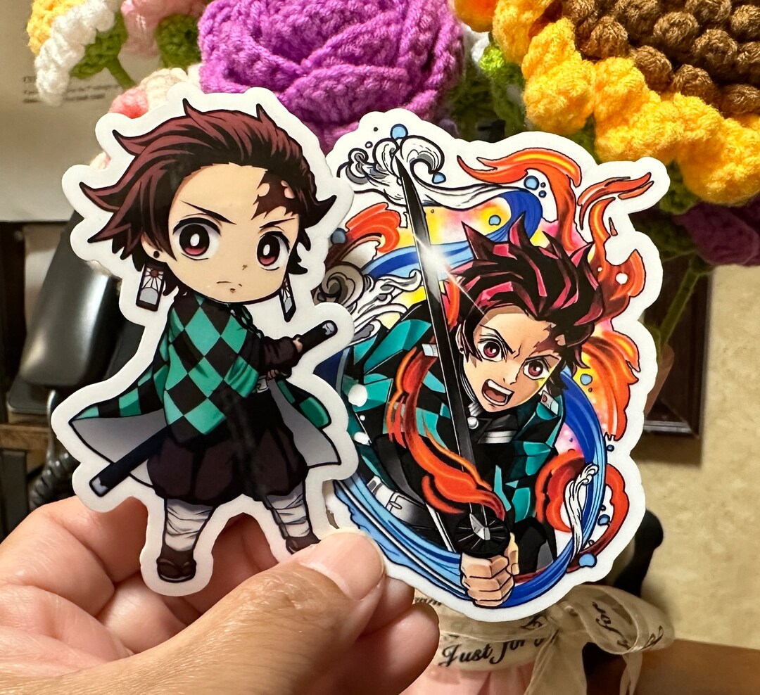 Tanjiro Anime Art-demon Slayer Sticker Glossy/holographic Water ...