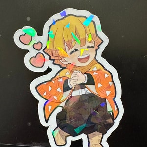 Zenitsu Agatsuma Anime Art-demon Slayer Sticker Glossy/holographic ...