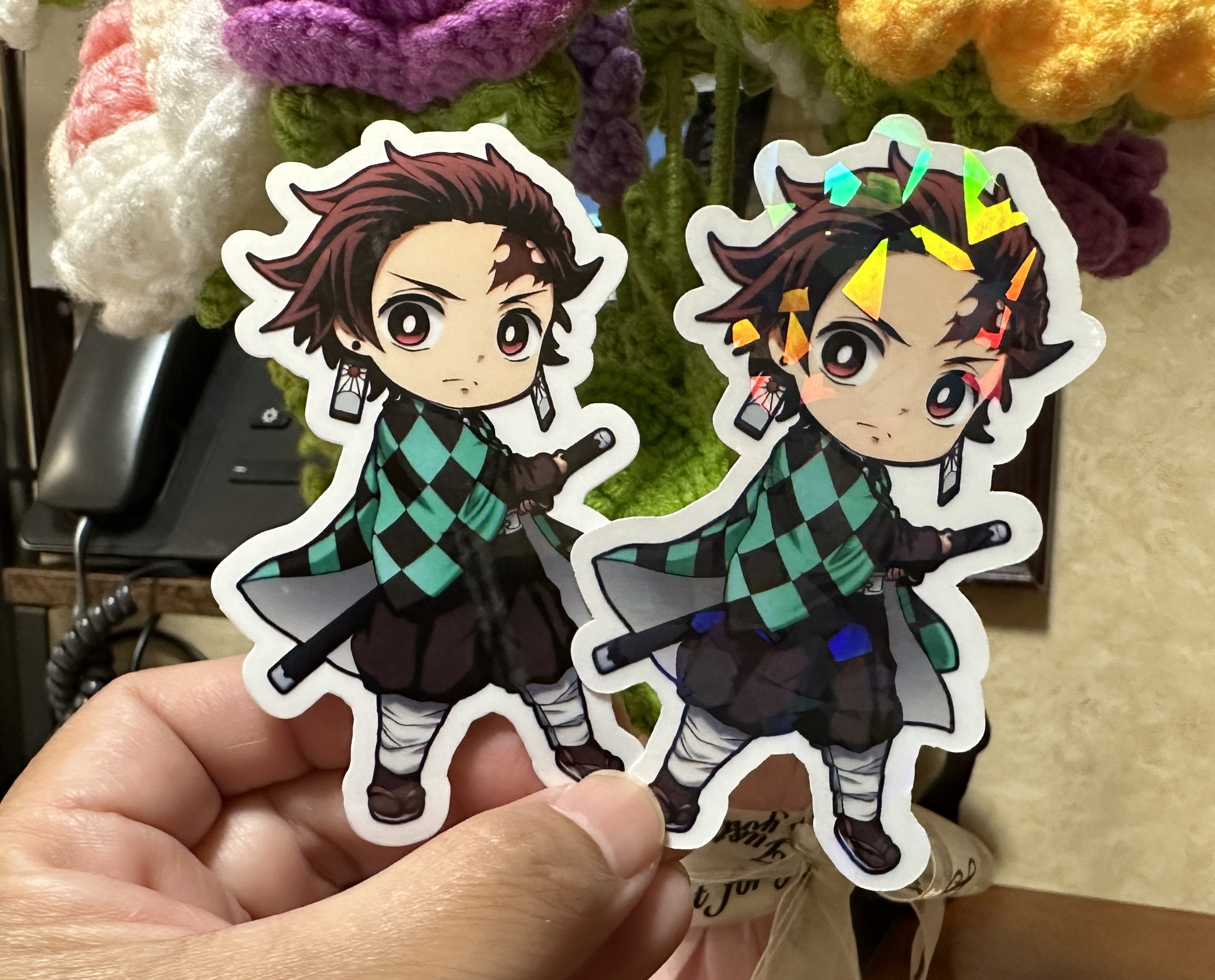 Tanjiro Anime Art-demon Slayer Sticker Glossy/holographic Water ...