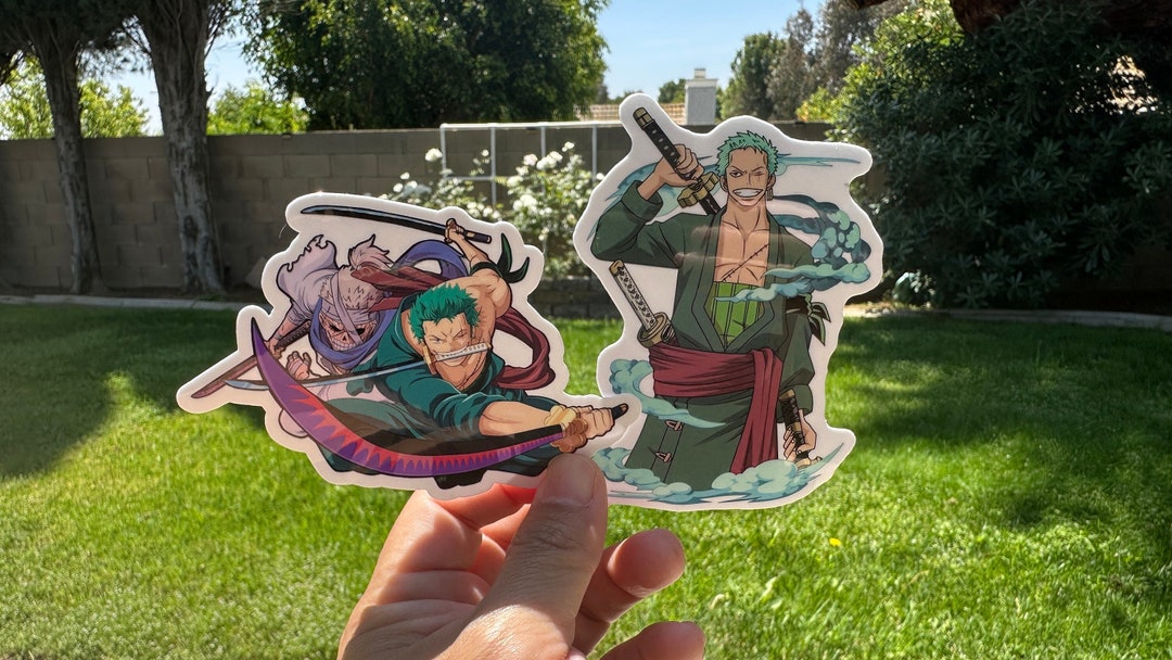 Roronoa Zoro Anime Art- One Piece Sticker Glossy/holographic Water ...