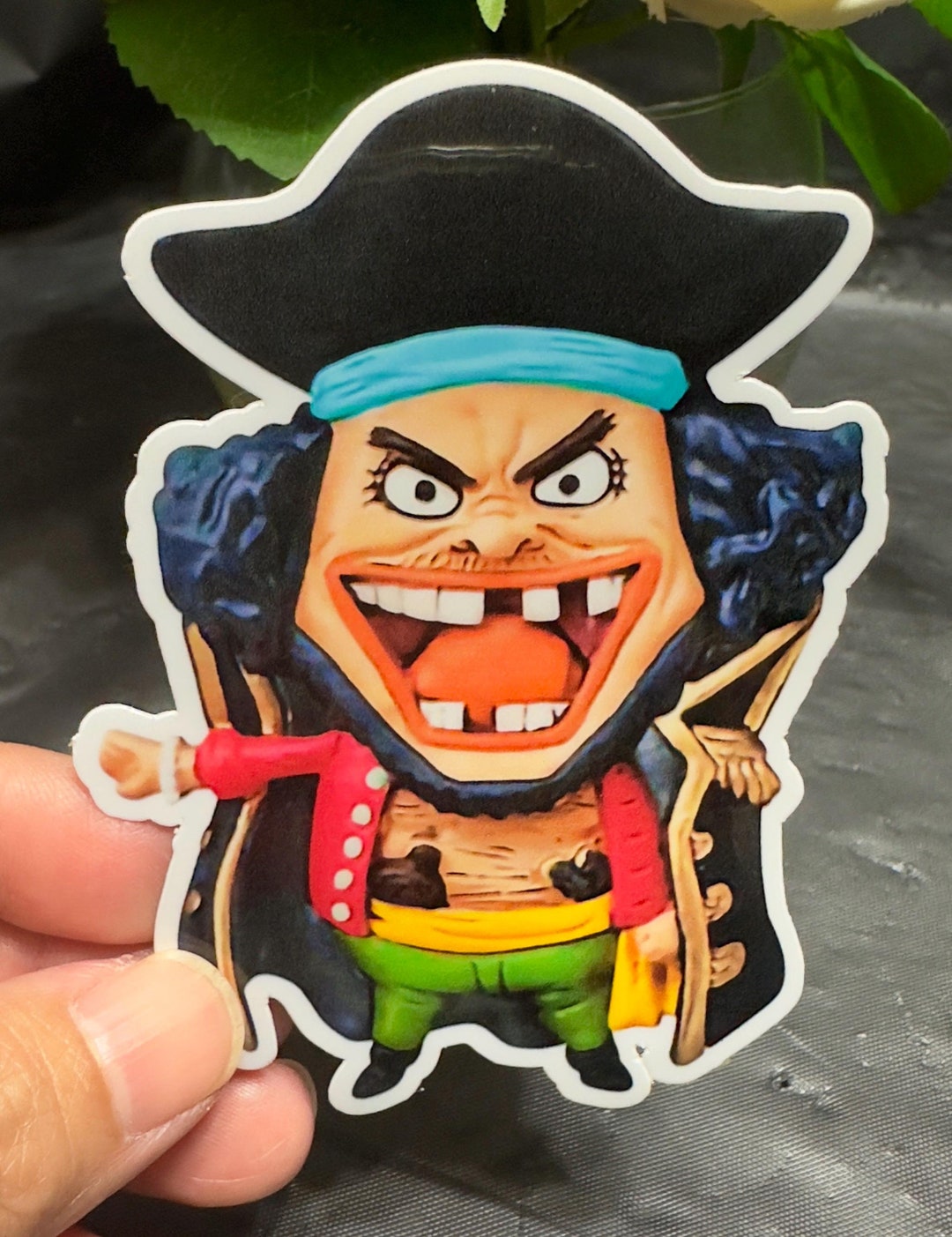 Blackbeard Anime Art- One Piece Sticker Glossy/holographic Water ...