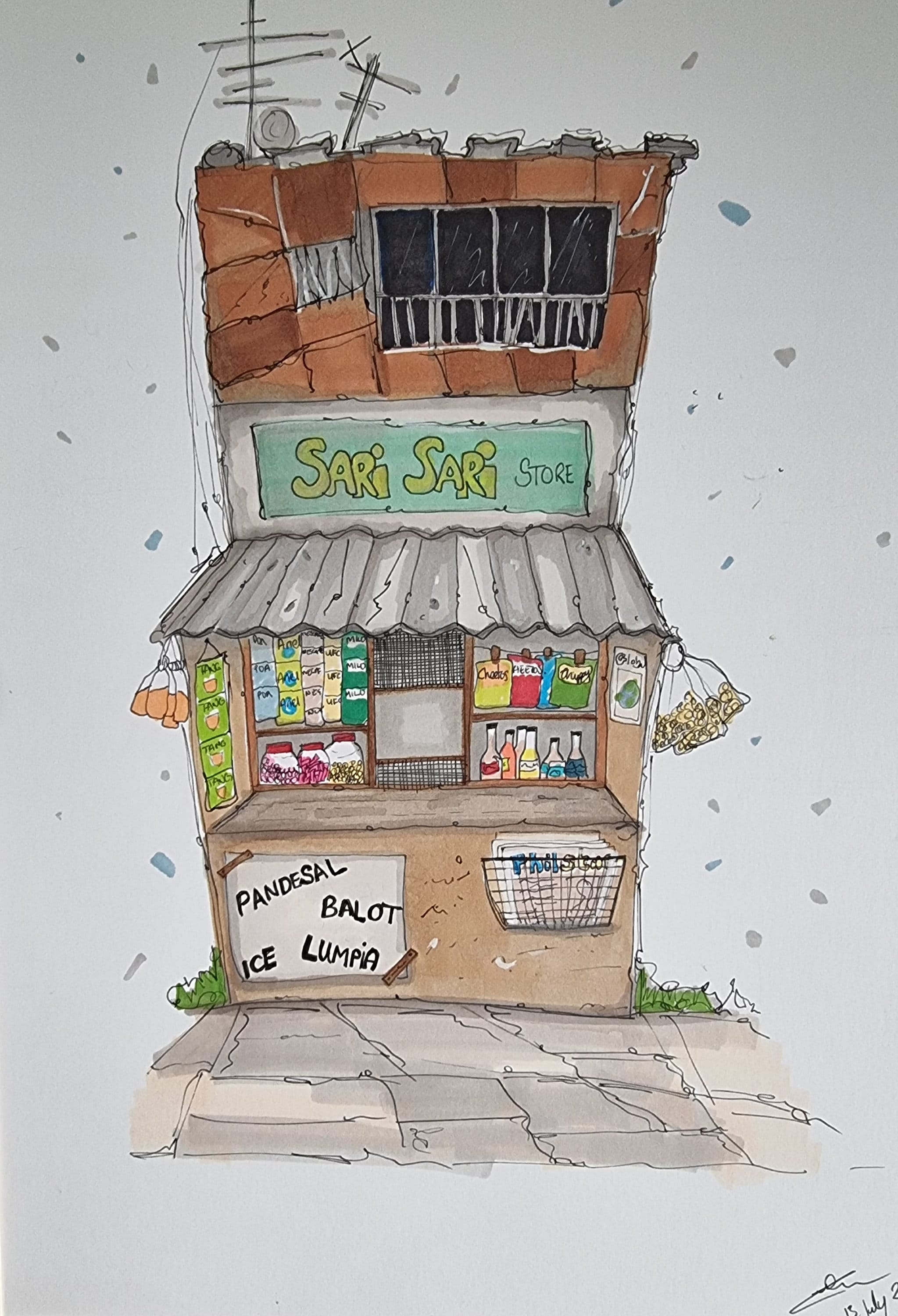 Sari Sari Filipino Shop Urban Sketch in Print - Etsy