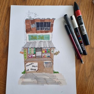 Sari Sari Filipino Shop - Urban Sketch in Print - Etsy