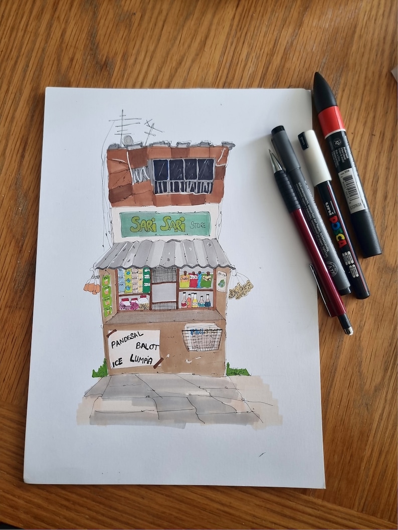 Sari Sari Filipino Shop - Urban Sketch in Print - Etsy