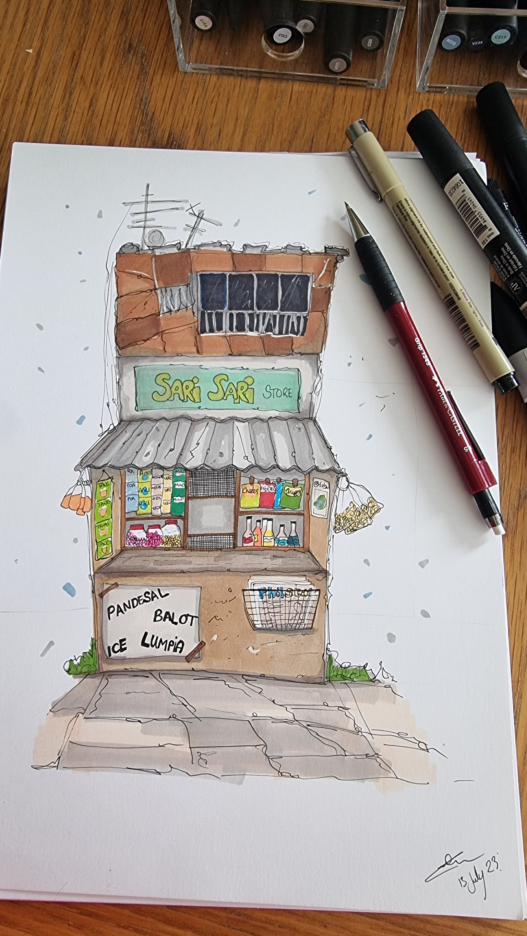 The Philippines - Filipino Shop & Market - Urban Sketches in Print - Etsy