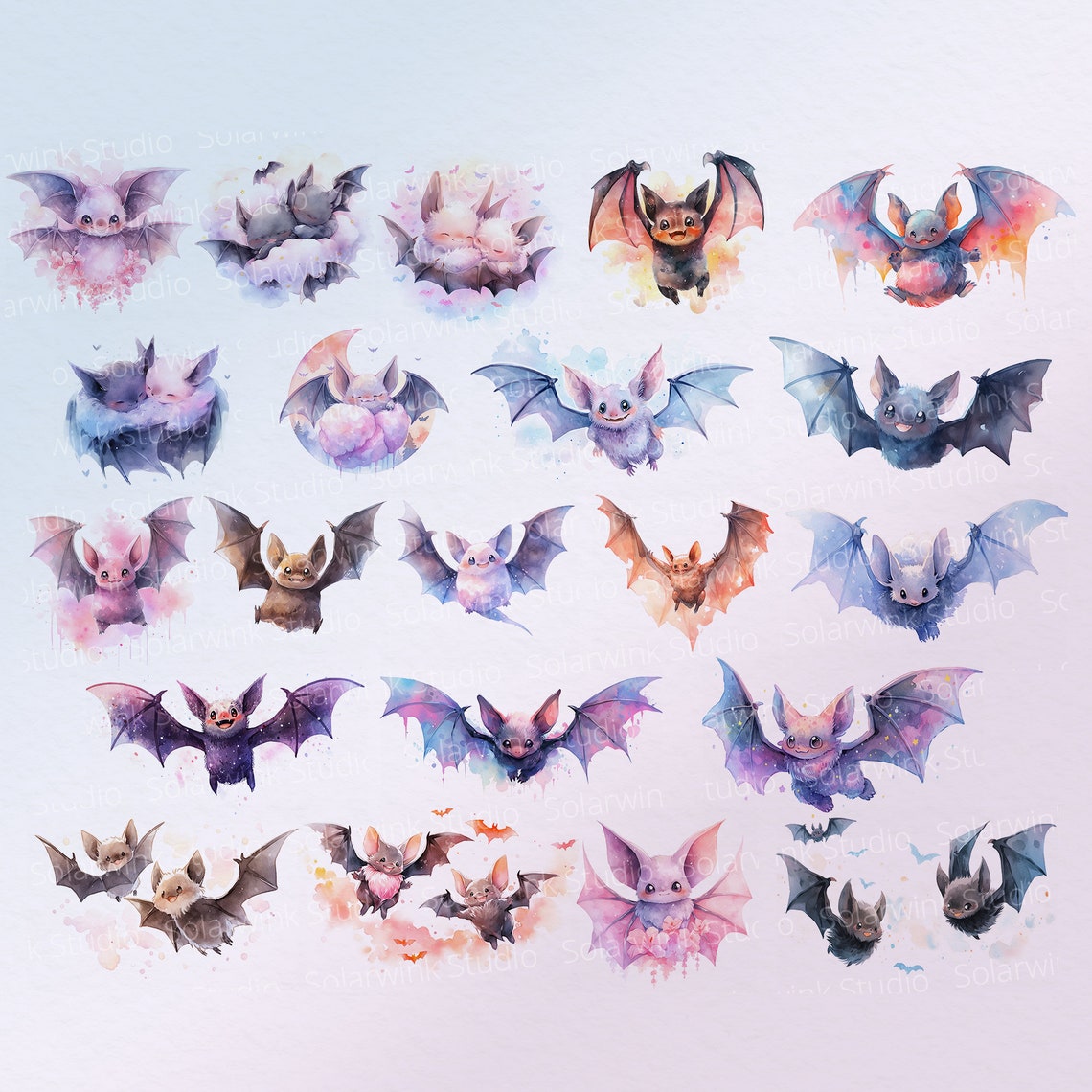 Bat Buddies PNG Clipart Set of 21 Commercial Use 300dpi - Etsy UK