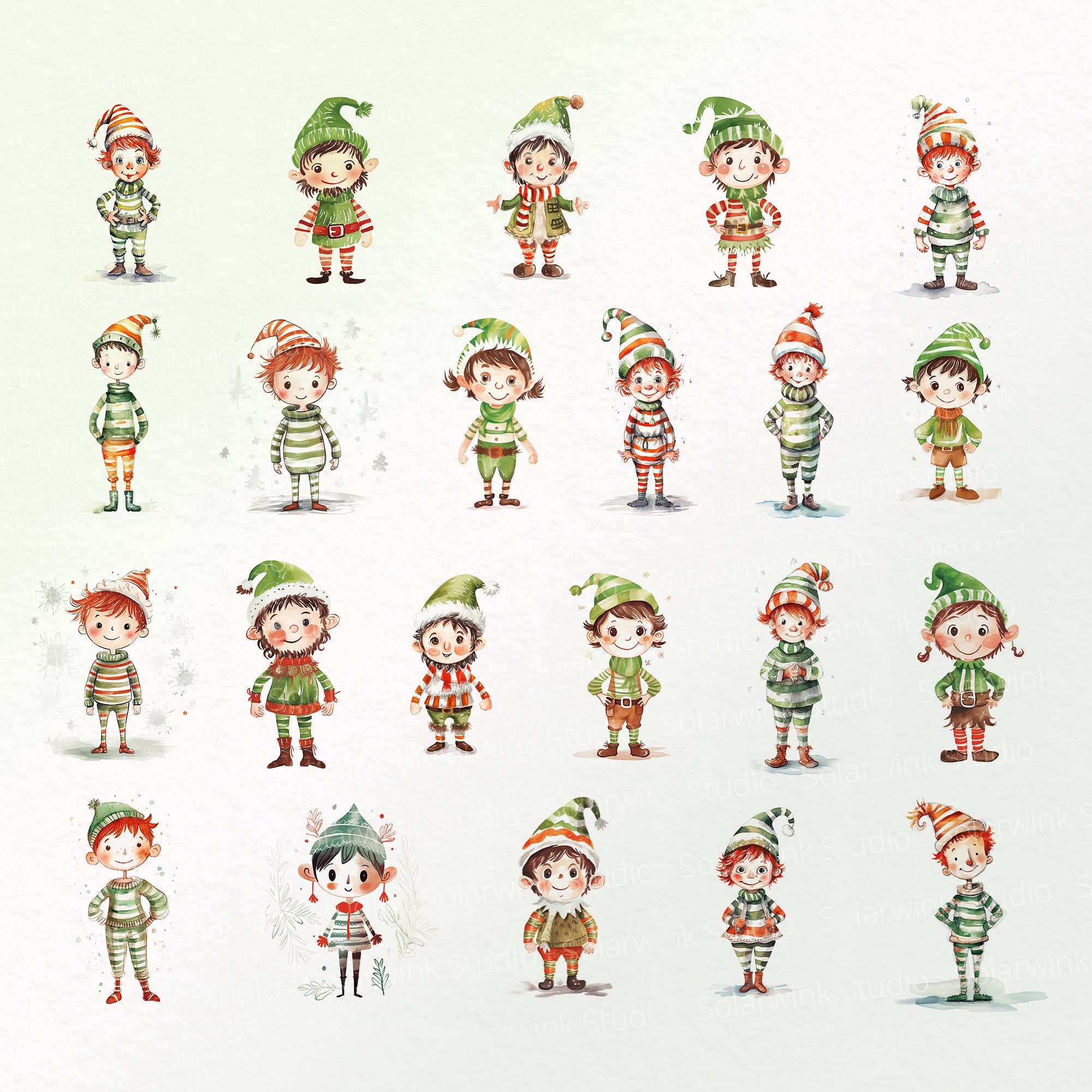 Silly Christmas Elves: Christmas Magic With 21 PNG Illustrations ...
