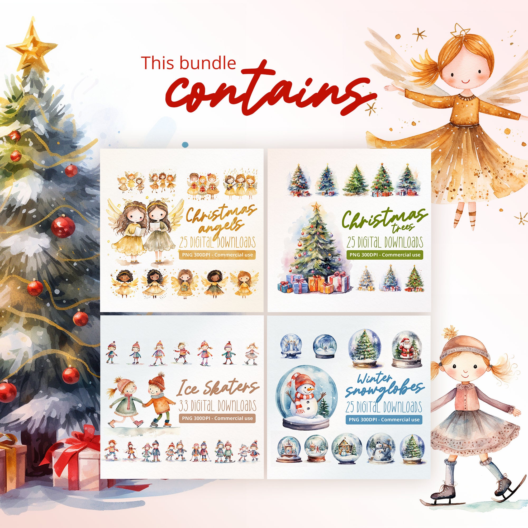 Winter Bundle PNG Clipart Set of 392 - Commercial Use, 300dpi ...