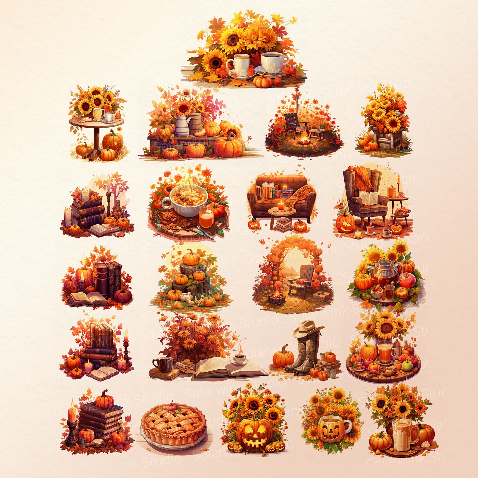 Autumn Clipart Collection: Gentle Illustrations of Cozy Fall Moments ...