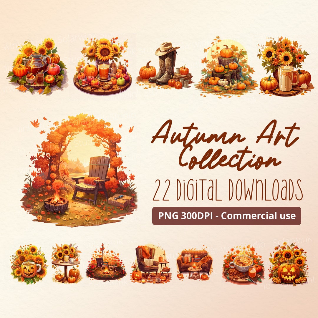 Autumn Clipart Collection: Gentle Illustrations of Cozy Fall Moments ...