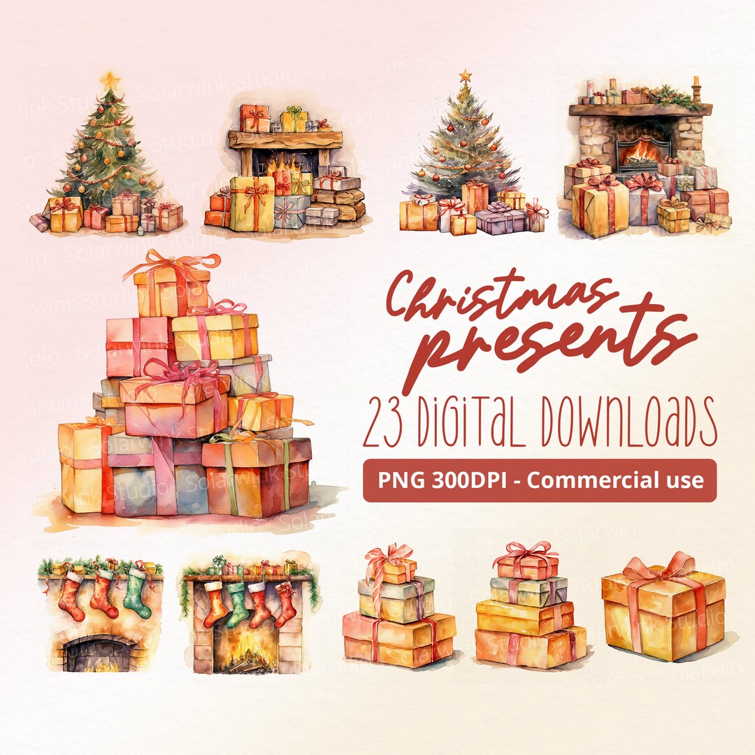 Christmas Present Illustrations: 23 PNG Illustrations - Commercial Use ...