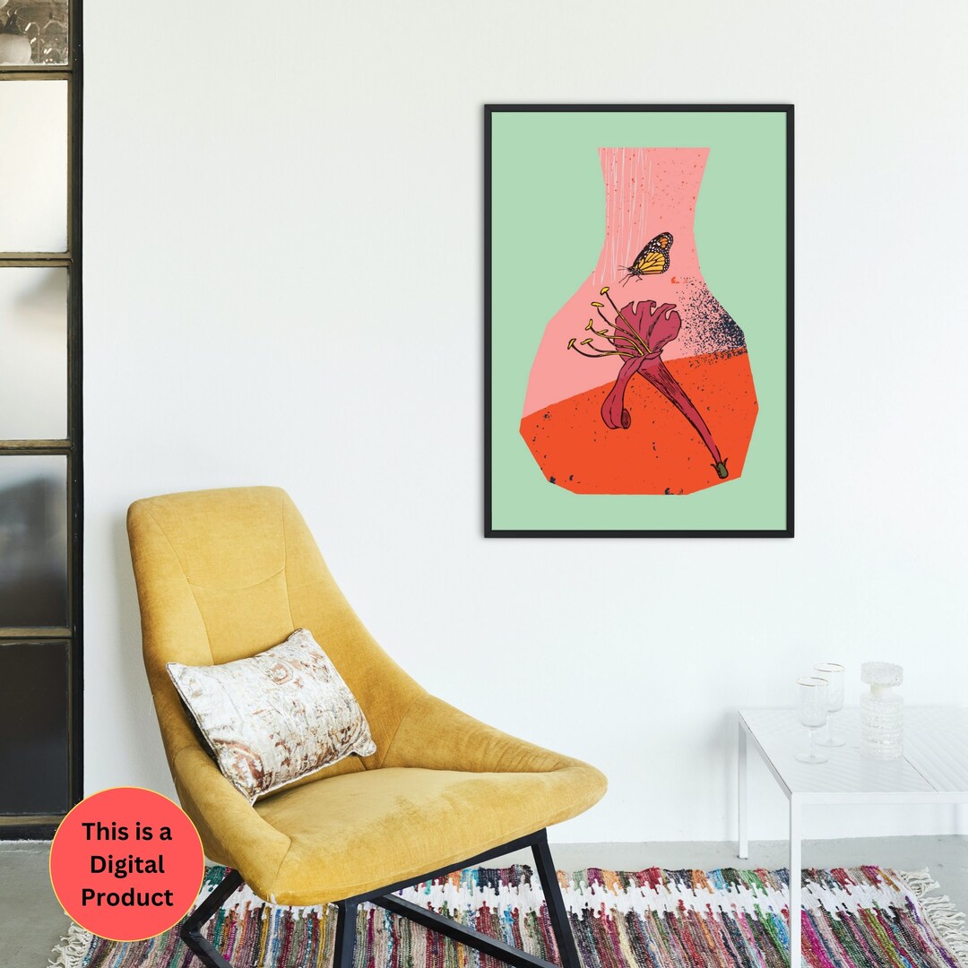 Butterfly Art Print, Butterfly Printable Wall Art, Botanical Wall Art ...