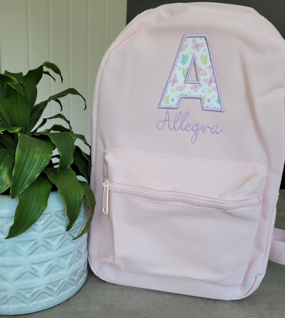 Personalized Kids Backpack: Embroidered Initial, Nursery Toddler Bag - Etsy