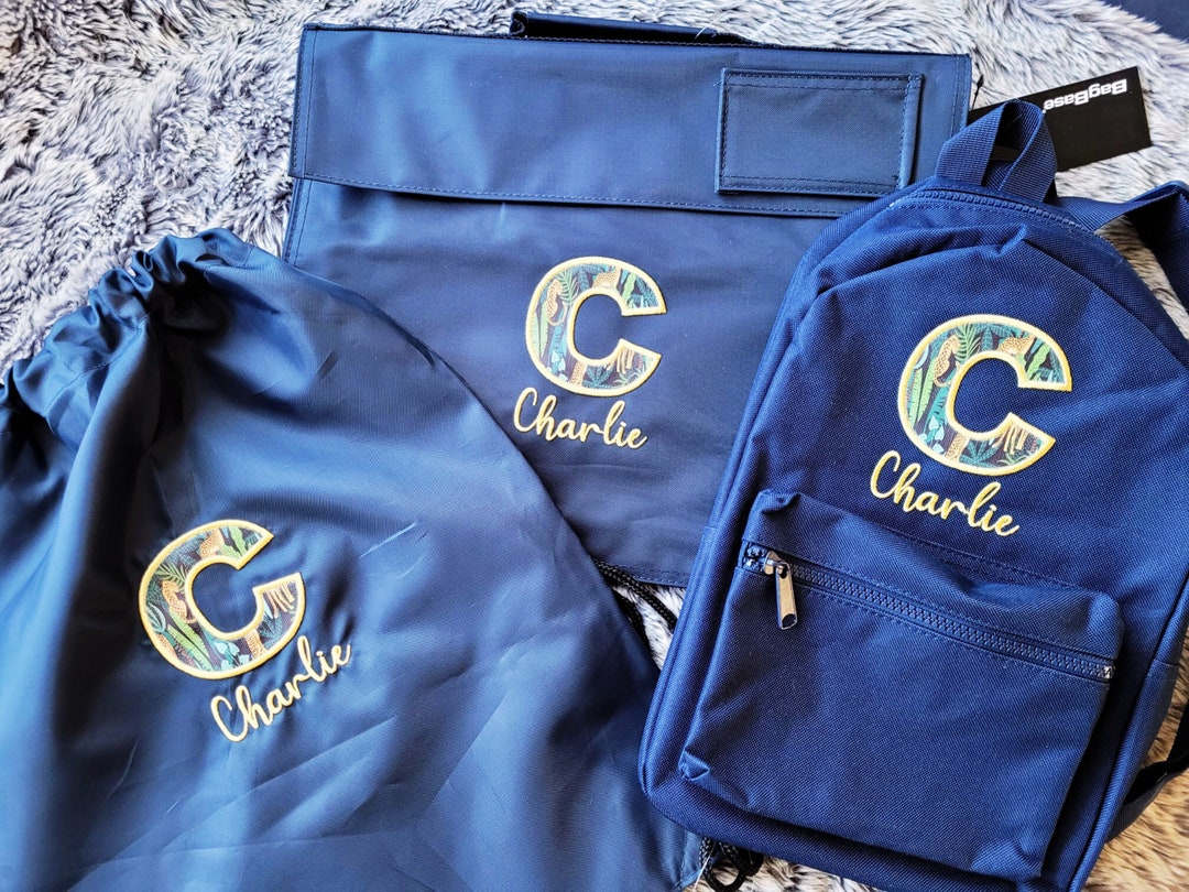 Personalised Children Book Bag, Matching Toddler Backpack and Lunch Bag ...