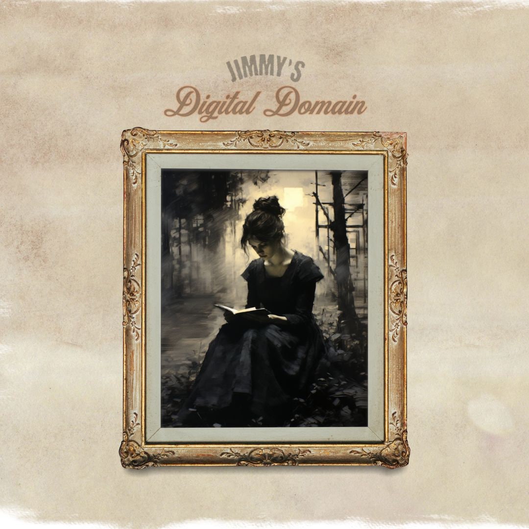 Bookworm Art, Vintage Reading Print, Vintage Art, Vintage Prints, Dark ...