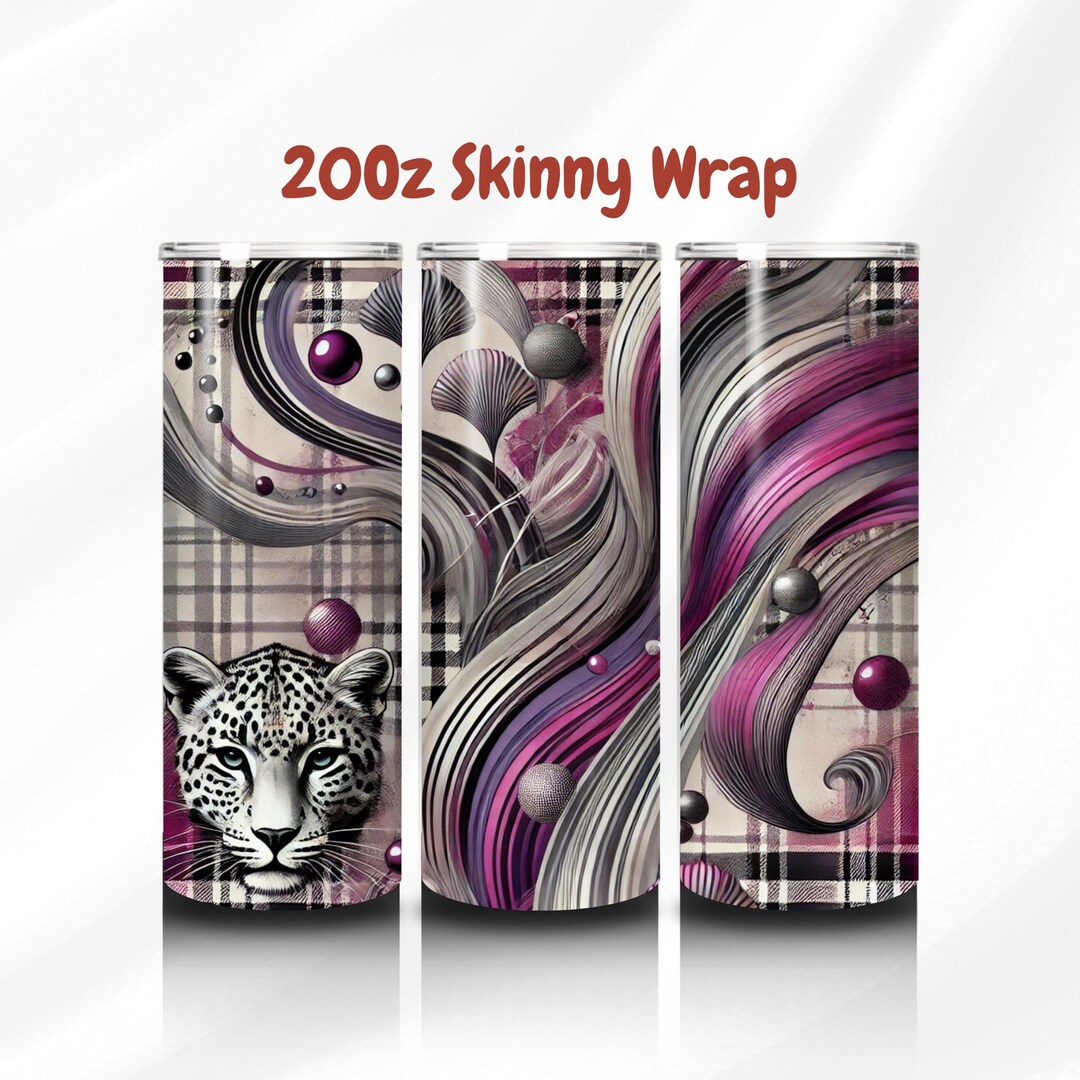 Leopard and Plaid Pattern 20oz Tumbler Wrap , Tumbler Wraps Sublime ...