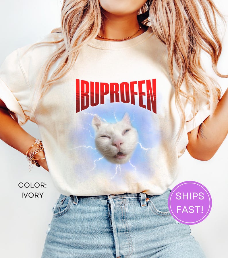 IBUPROFEN Funny Cat Meme Vintage Shirt, Unisex Stupid Gifts - Etsy