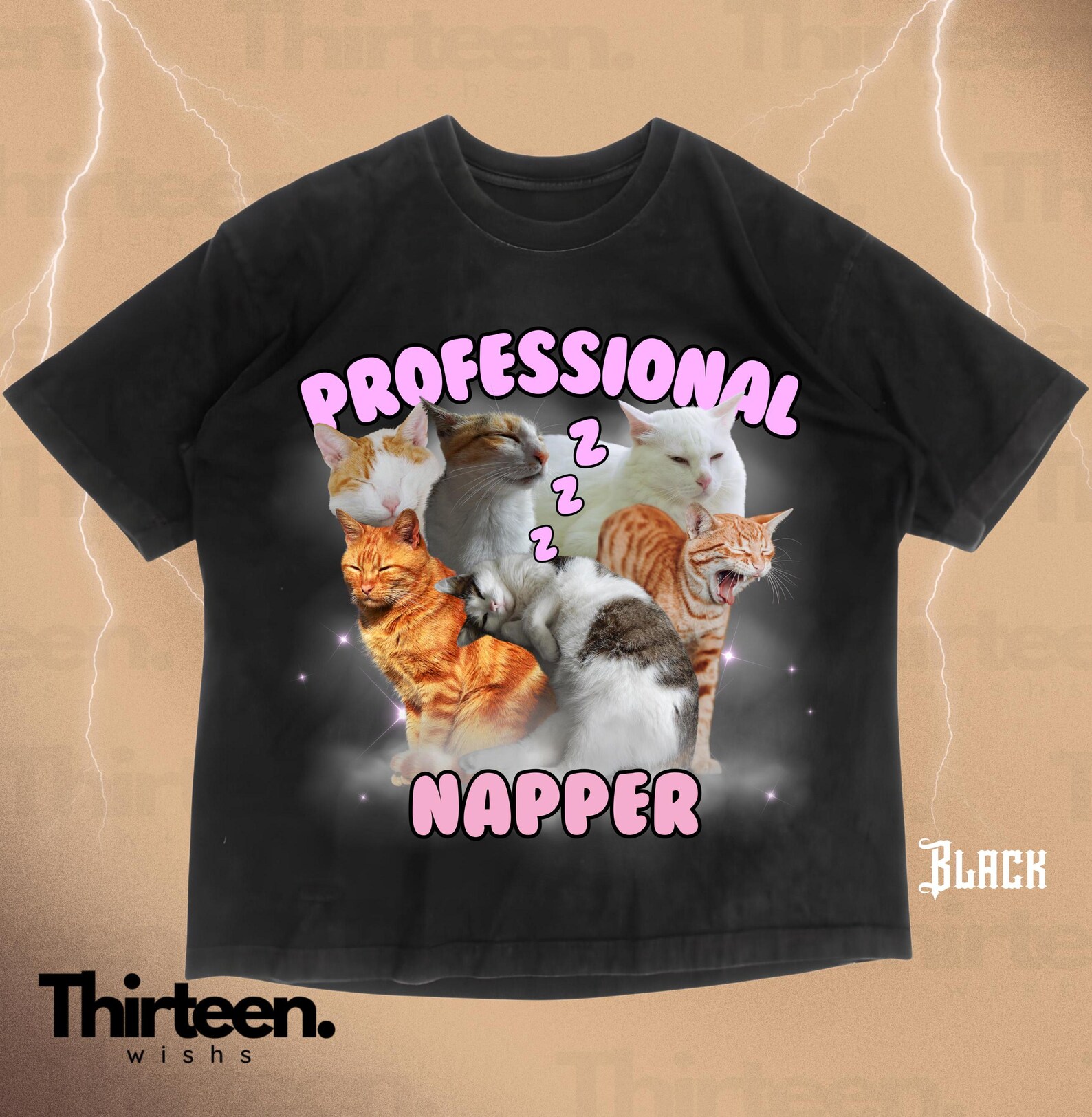 Professional Napper, Cat Meme Vintage Graphic Shirt, Retro 90s Cat ...