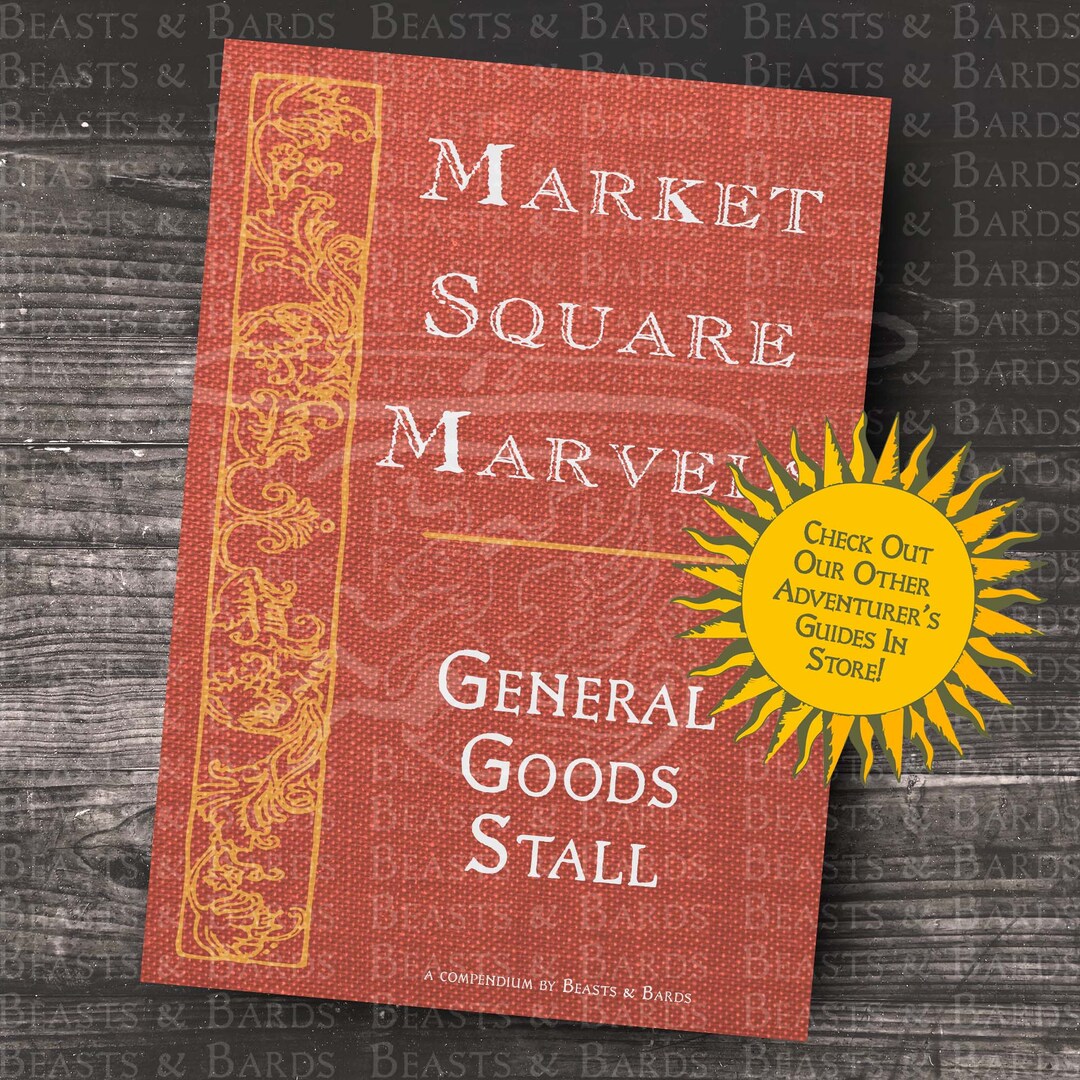 General Goods Stall Immersive D&D Setting PDF Store Owner, Common ...