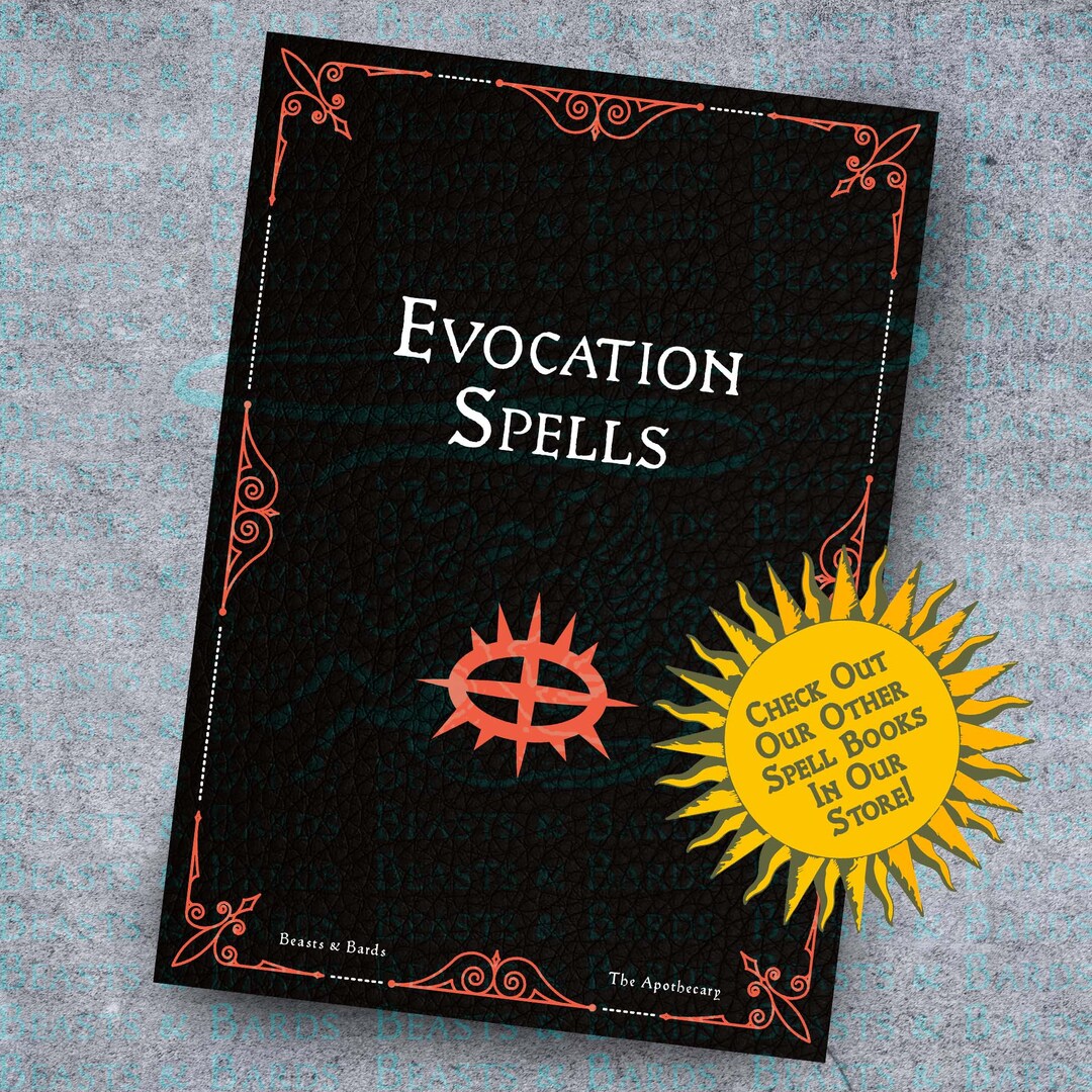 Homebrew Spell Book: Evocation | Immersive D&D Setting PDF - Stats ...
