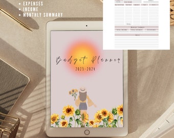 Sunflower Monthly Budget Planner - Etsy