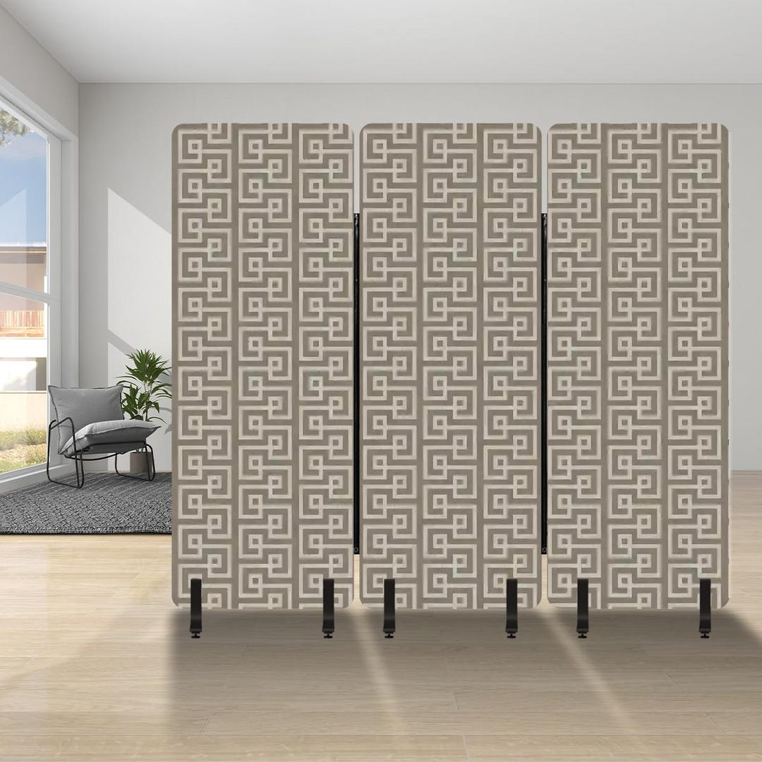 3 Panel Sound-absorbing Room Divider / Tamesis Taupe Brown Greige ...