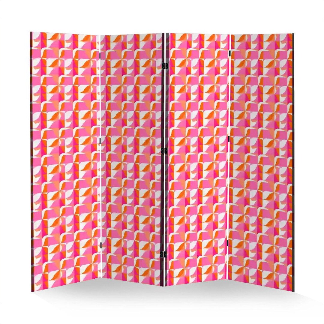 4 Panel Room Divider Folding Screen / Dreamhouse Mod Geo Double-sided ...