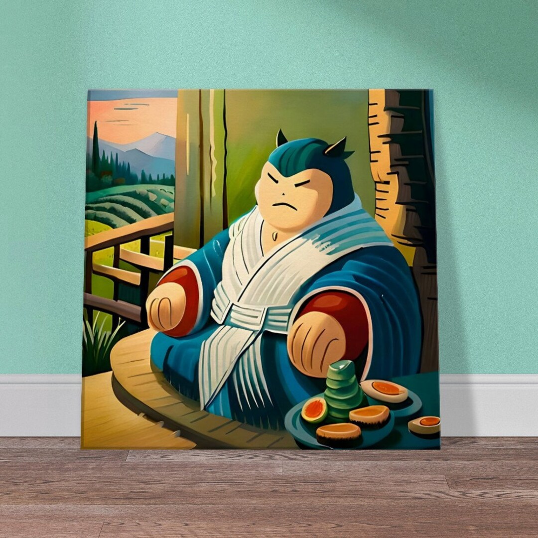 Pokemon Art Snorlax Print, Canvas Print, Original Design 'the Way of ...