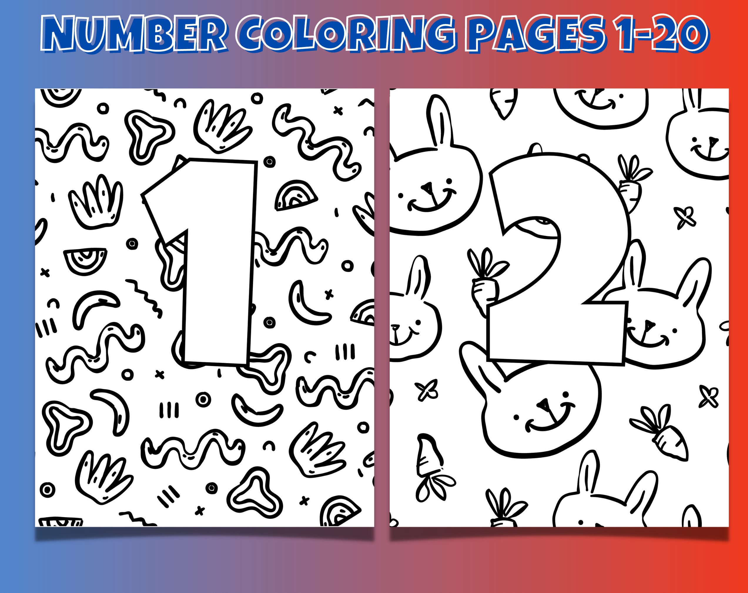 Number Coloring Pages 1-20 for Fun and Educational Worksheets for ...