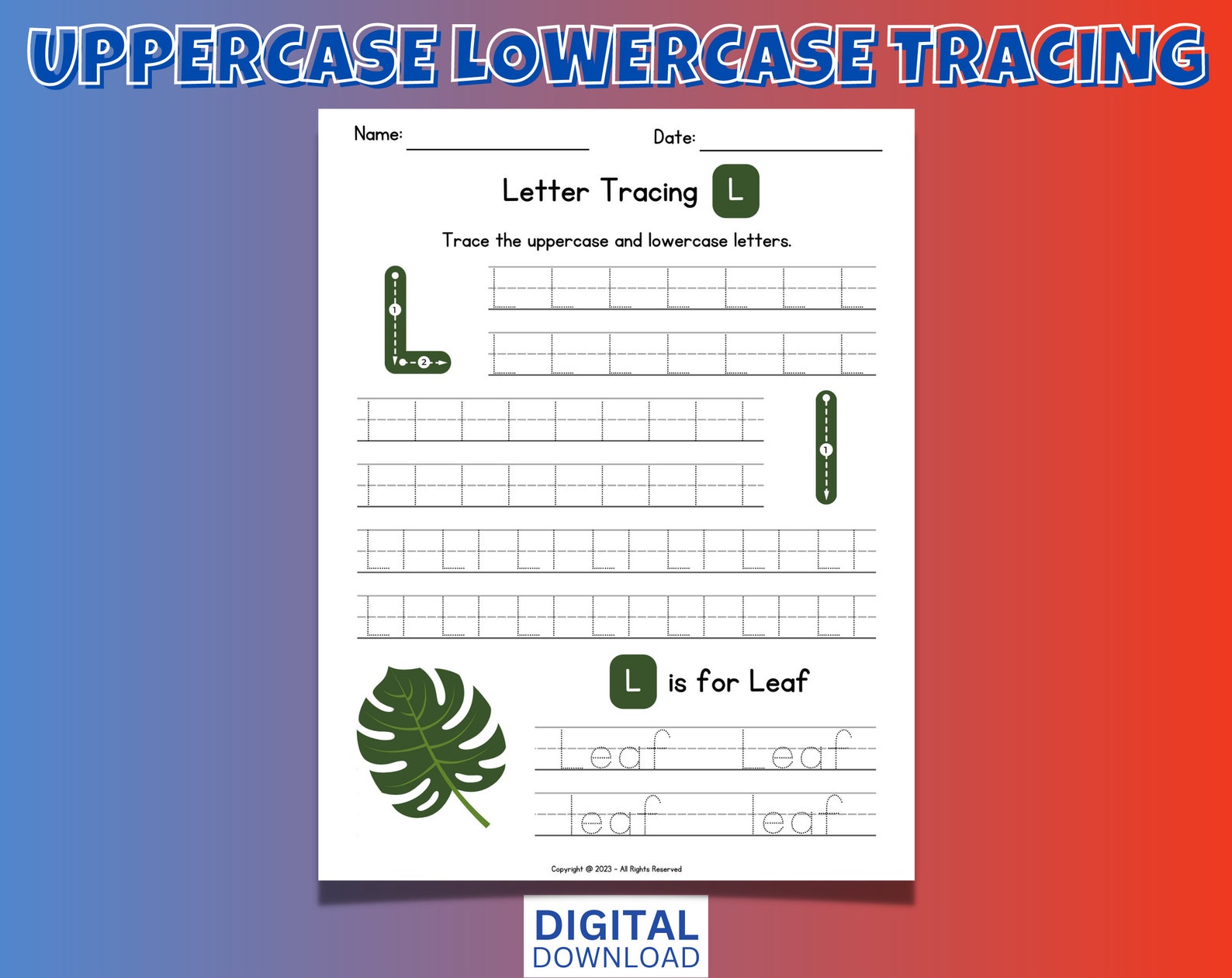 A-Z Alphabet Tracing Uppercase Lowercase Letter Formation With New Word ...