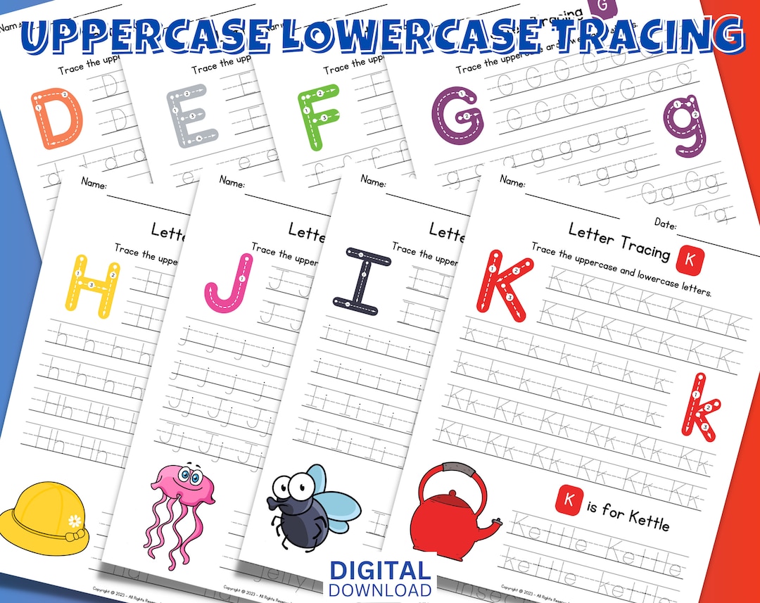 A-Z Alphabet Tracing Uppercase Lowercase Letter Formation With New Word ...