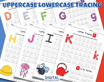 A-Z Tracing Sheets Uppercase and Lowercase Letter Formation - Etsy