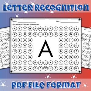 Alphabet Dab It Worksheet for Preschooler Uppercase Letter Recognition ...