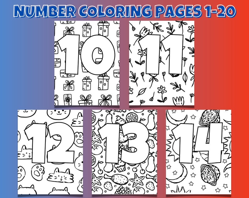 Number Coloring Pages 1-20 for Fun and Educational Worksheets for ...
