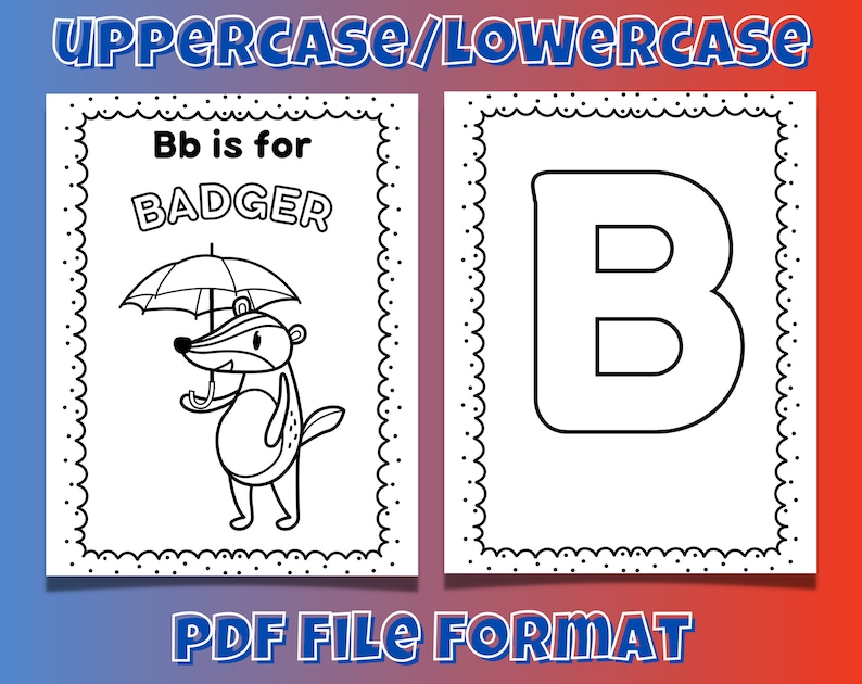 Uppercase Lowercase Letter Animal Themed Alphabet Coloring Pages ...