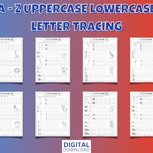 A-Z Tracing Sheets Uppercase and Lowercase Letter Formation With Images ...