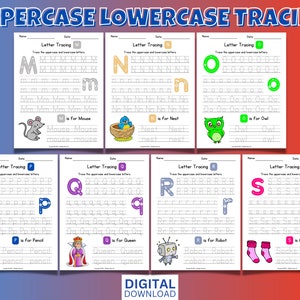 A-Z Alphabet Tracing Uppercase Lowercase Letter Formation With New Word ...